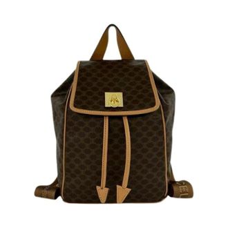 Celine Pre-owned Sac &agrave; dos en cuir Macadam Triomphe - Femme - Pre-owned - Brun - Taille: ONE Size