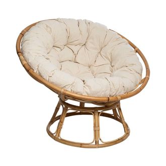 Atmosphera Atmosphera Innenarchitekt - Sessel Seram aus Rattan - Bequemer Stuhl Papasan mit Kissen - Innen und Au&szlig;en - Gartenm&ouml;bel, Terrasse, Balkon, Wohnzimmer