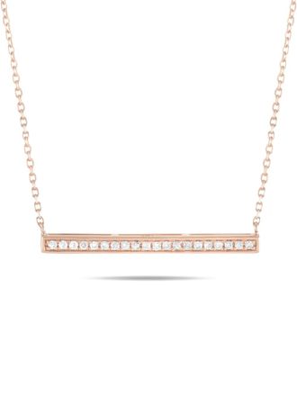 Luxury Bazaar collier Bar en or rose 14ct pavé de diamants