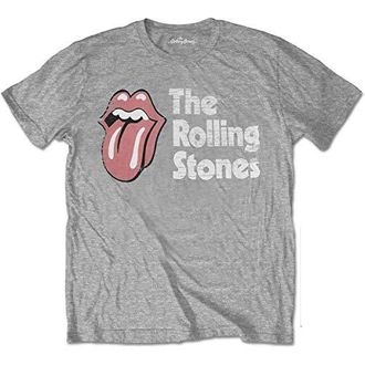 THE ROLLING STONES The Rolling Stones Homme Scratched Logo T-Shirt Not Applicable, Gris (Grey Grey), Large