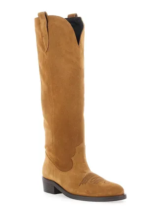 Via Roma 15 Womens Boots Suede Beige