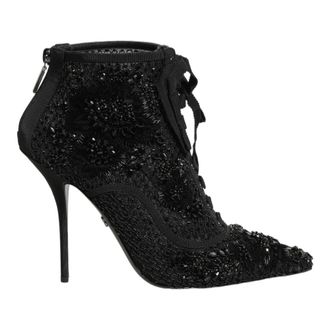 Dolce & Gabbana Femme, Chaussures, Noir, Taille: 39 EU Bottines &agrave; mailles orn&eacute;es