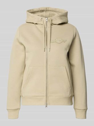 GANT Sweatjacke mit Zweiwege-Rei&szlig;verschluss und Label-Stitching