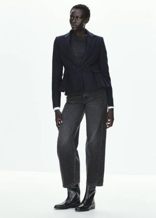 Mango Balloon Jeans in Cropped-L&auml;nge black denim - Damen - 38 - MANGO