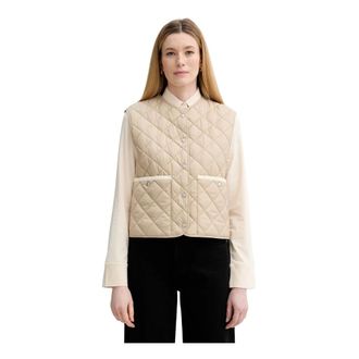Marc O'Polo Femme, Vestes, Beige, Taille: 34 FR Gilet matelass&eacute; regular sans col