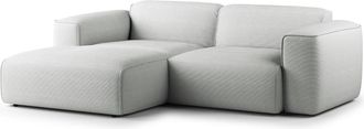 Studio Copenhagen home24 Ecksofa mit XL-Longchair Grau Cordstoff Snor 260 x 71 x 171cm Longchair davorstehend links Modern