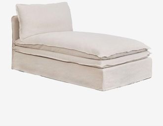 Sklum Chaiselongue-Modul f&uuml;r modulares Sofa aus Leinen und Baumwolle Grace