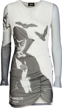GCDS Dracula Minikleid aus T&uuml;ll - Wei&szlig;