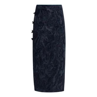 Weili Zheng Jacquard Samt Longuette Rock - - Skirts - Damen - Schwarzk - S
