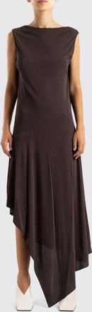 Alaia Robe midi asym&eacute;trique sans manches en viscose &agrave; encolure en U
