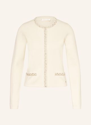 Guess Strickjacke Mit Schmucksteinen Und Schmuckperlen weiss