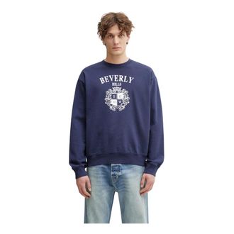 Sporty & Rich BH Crest Oversize Sweatshirt - - Sweatshirts & Hoodies - Herren - Blau - M