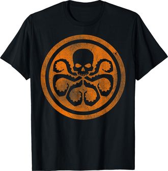 MARVEL Hydra Skull Octopus Logo Orange Cut-Out T-Shirt