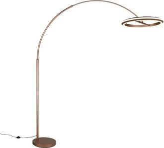 Trio Lampadaire design, Lampadaire arc &agrave; led AMADOR Marron en Metal, TRIO
