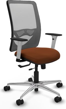 Piqueras y Crespo Stuhl mit Lendenverstellung Zulema mit wei&szlig;en und schwarzen Armlehnen, ausgestattet mit Syncro/Traslack und Schneideschaum, mit 65 mm Nylon-Rollen, Gr