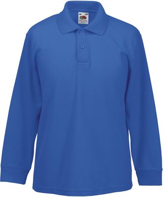 Fruit Of The Loom Fruite of the Loom Kinder Langarm Poloshirt, vers. Farben 140,Royal Blau