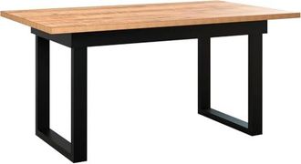 Trendteam Enna - Esstisch - Mango/Schwarz - Esszimmertisch mit 3,2 cm starker Platte und Metallfüßen - (BxHxT) 160 × 76 × 90 cm - Industrial Style