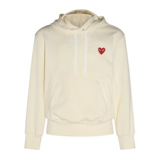 Comme Des Gar&ccedil;ons Femme, Sweatshirts et sweats &agrave; capuche, Beige, Taille: 38 FR Sweat &agrave; capuche coeur