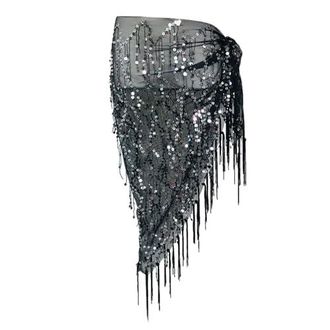 Generic Ceintures Femme - Ceinture de Danse Orientale &Eacute;charpe de Hanche pour Femmes V&ecirc;tements dEntra&icirc;nement Accessoire D&eacute;butant avec Pompons