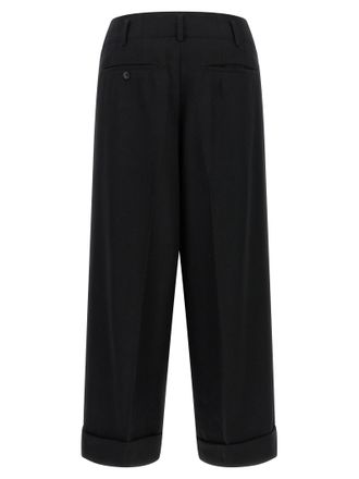 Comme Des Gar&ccedil;ons Virgin Wool Wide-Leg Trousers - Black