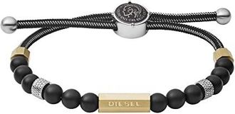 Diesel Homme, Bracelet en perles semi-précieuses avec fermoir à glissière