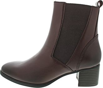 Marco Tozzi Damen Chelsea Boots aus Leder mit Absatz, Braun (Cafe), 39