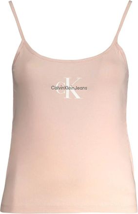 Calvin Klein Femme, Tops, Rose, Taille: 36 FR D&eacute;bardeur rose femme brod&eacute;