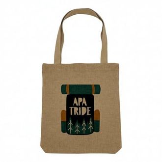 Fabulous Sac Shopping Tote Bag Aspect Lin - Apatride Backpack Sac à dos Voyage - de Courses Toile Epaisse 360g Beige Naturel Cabas Porté Epaule Solide Imprimé 