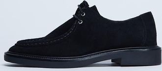 Topshop Banks - Schnürschuhe aus echtem Wildleder in Schwarz