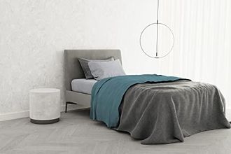 Italian Bed Linen Bettwäsche-Set aus 100% Baumwolle, Trend Chic, Einzelbett, Petrol