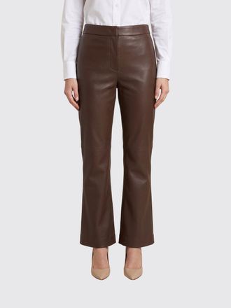 Max Mara S Max Mara Pantalon &eacute;vas&eacute; Sublime en cuir de veau lisse &agrave; taille mi-haute