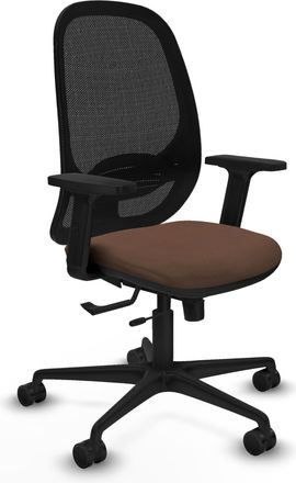 Piqueras y Crespo Cilanco Telearbeitsstuhl mit 2D-Armen, h&ouml;henverstellbare Lendenwirbelst&uuml;tze, ausgestattet mit Syncro/Traslack und Schneideschaum, Schwarz/Dunkelbraun