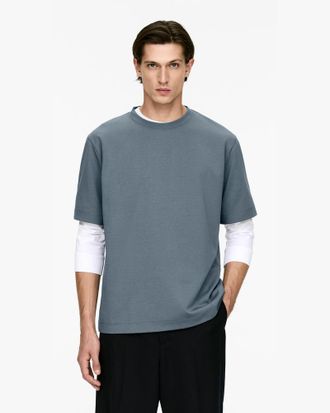 Arket Interlock-T-Shirt -Blau