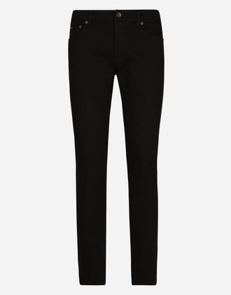 Dolce & Gabbana Jeans Slim Stretch Schwarz Gewaschen - Mann Jeans Mehrfarbig 60