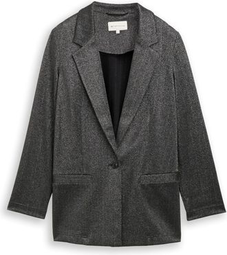 Tom Tailor Damen 1048646 Loose Fit Blazer mit Glitzer-Effekt, 39338-Glitter Fabric, M