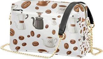 Mnsruu Sacs à bandoulière pour femme, sacs à main en cuir à motif grains de café