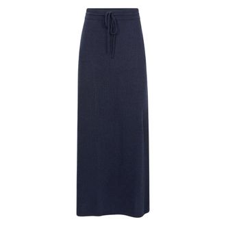 &Acirc;m&egrave; Maggy Long Knit Skirt - Femme - Jupes - Bleu - Taille: 38 FR