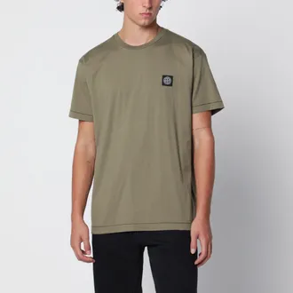 Stone Island T-Shirt in Milit&auml;rgr&uuml;n aus Baumwolle