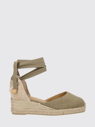 Castaner Espadrilles Carina en toile de coton avec talon compens&eacute; moyen et liens &agrave; la cheville