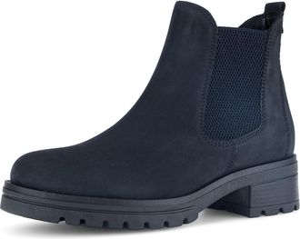 Gabor Damen Chelsea Boots, Frauen Stiefeletten,Wechselfu&szlig;bett,Moderate Mehrweite (G),uebergangsstiefel,flach,Nightblue (Micro),38.5 EU / 5.5 UK