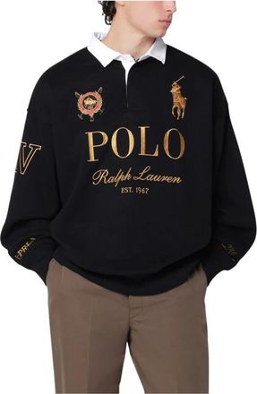 Polo Ralph Lauren Relaxed Fit Big Pony Rugby Sweatshirt - - Tops - Herren - Schwarzk - XL