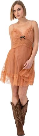 Kocca Femme, Robes, Beige, Taille: 36 FR Robe de soir&eacute;e &agrave; volants mi-cuisse