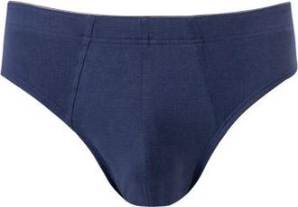 Hanro Herren Slip blau Baumwolle unifarben