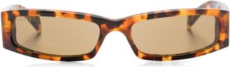 Gucci Sonnenbrille mit eckigem Gestell - Braun