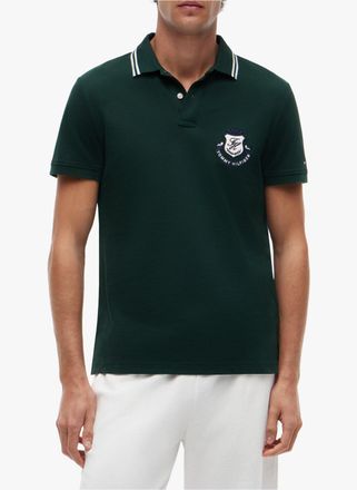 Tommy Hilfiger Polo droit &agrave; logo en coton m&eacute;lang&eacute;