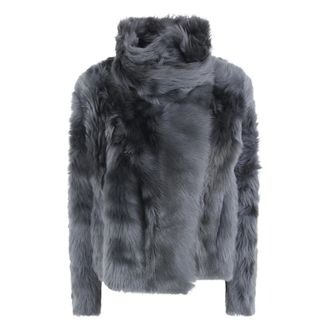 Yves Salomon Kurze Jacke aus Toskana-Lammfell - - Jackets - Damen - Grau - M