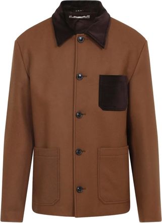 Marni Jacke mit strukturiertem Kragen - Braun