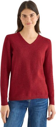 Cecil Kuscheliger V-Neck Pullover Rhubarb Melange XXL