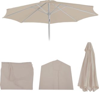 Mendler Ersatz-Bezug für Sonnenschirm N18, Sonnenschirmbezug Ersatzbezug, Ø 2,7m Stoff/Textil 5kg - Creme