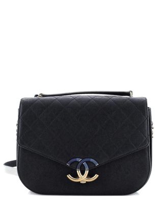 Chanel sac port&eacute; &eacute;paule Thread Around Flap Bag - Bleu